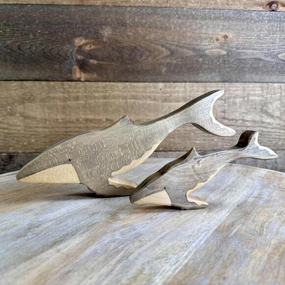 Toys | Eric And Albert Wooden Humpback Whale Calf Waldorf Montessori ...